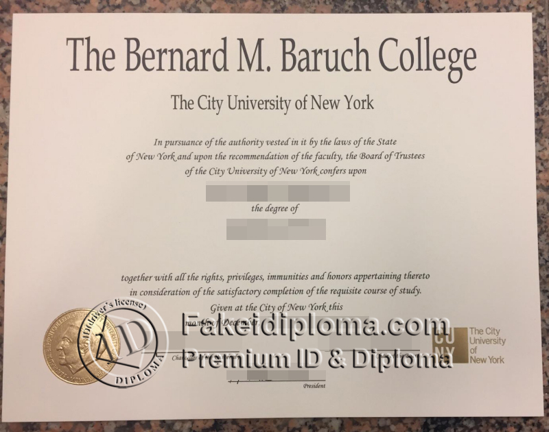 Buy a realistic Bernard M.Baruch College, CUNY diploma now