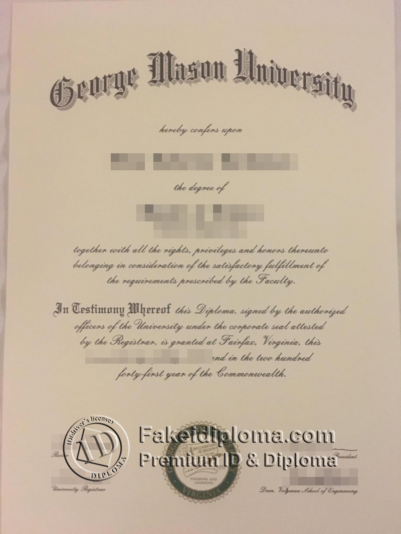 George Mason University diploma for sale, make a GMU degree