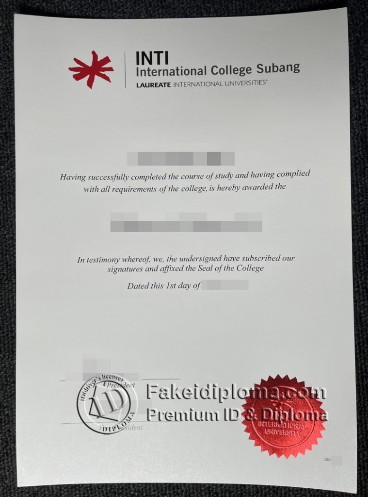 Fake INTI International College diploma, buy Malaysia degree