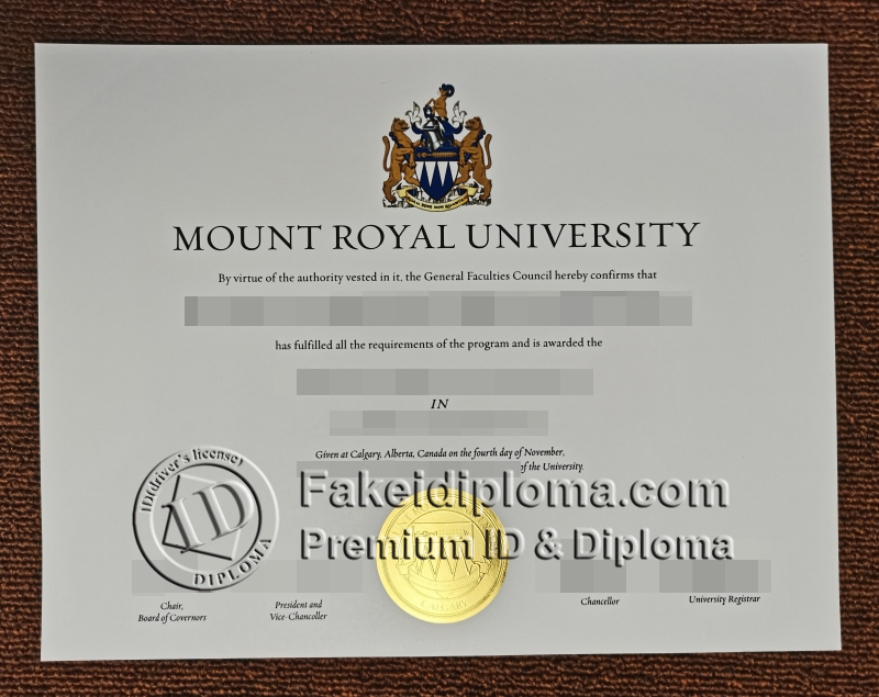 Mount Royal University diploma for sale, fake MRU degree supplier