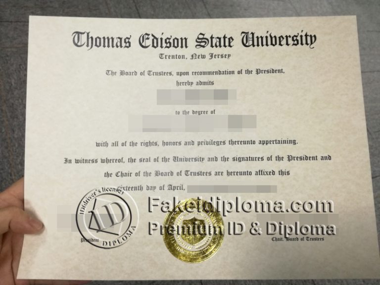 Best quality fake Thomas Edison State University diploma for sale