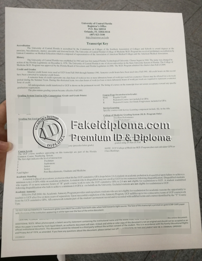 How can I obtain a full fake UCF academic transcript online?