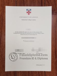 University of London UCL degree sample in the United Kingdom