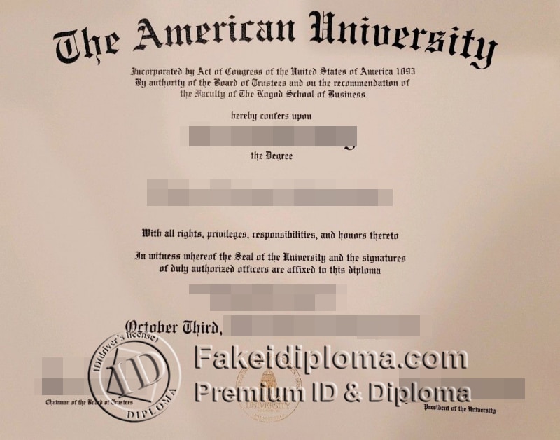 American University degree generator, fake AU masters degree
