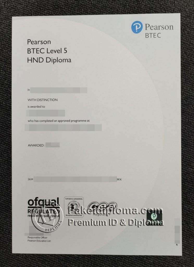Want to buy a Pearson BTEC certificate Level 5 HND diploma