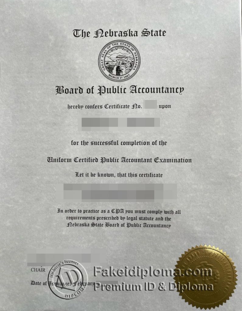 Why not buy a high-quality Nebraska CPA certificate online?