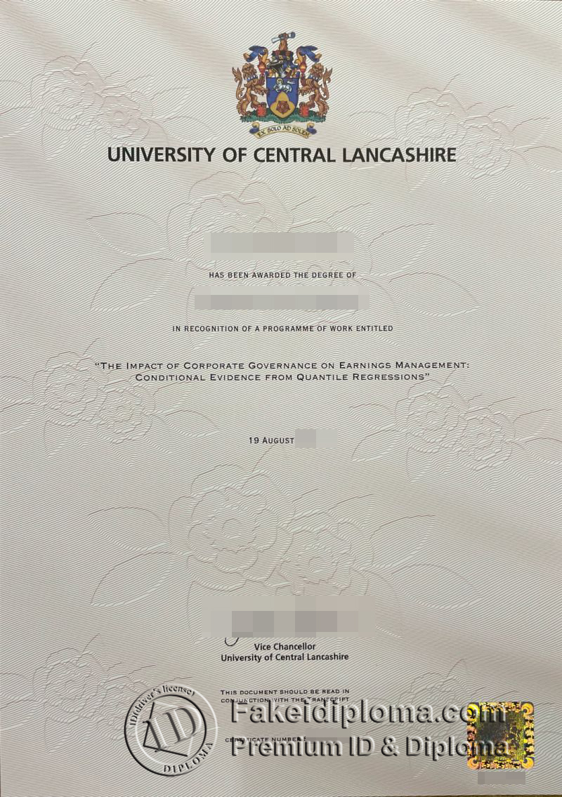 센트럴 랭커셔 대학교 학위, 가짜 UCLan 졸업장