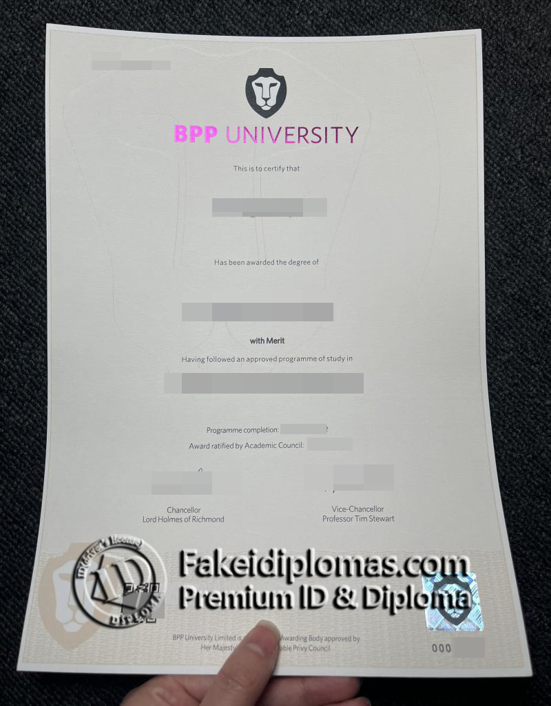 Buy a fake BPP University diploma Msc Accounting and Finance