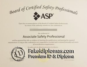 BCSP ASP 인증서, Associate Safety Professional 인증서 구매