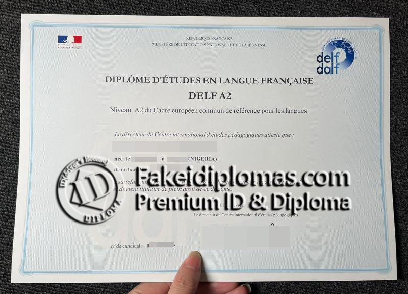Combien acheter un faux certificat DELF A2 de France