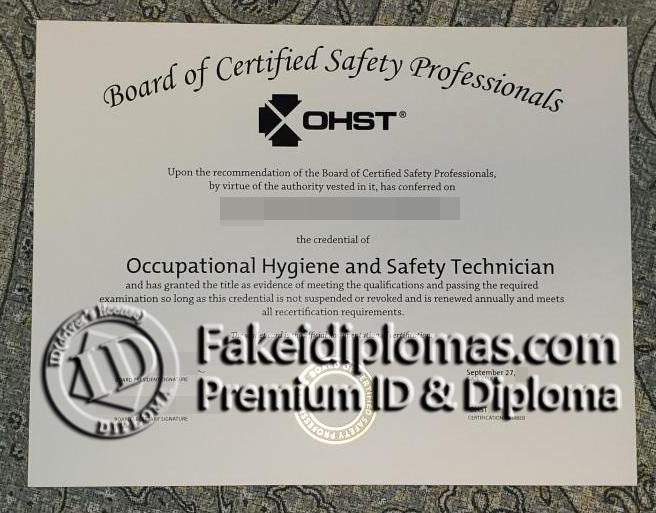 How I can make a fake OHST Certificate online from BCSP?