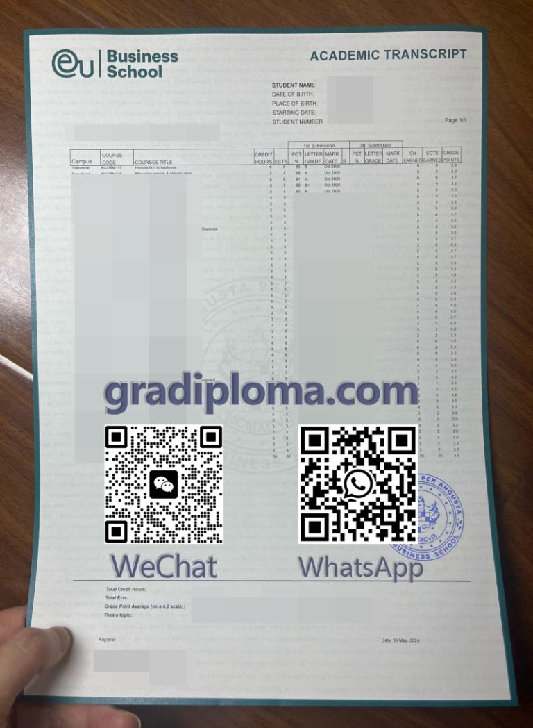 Fake EU Business School transcript maker, buy EU transcripts